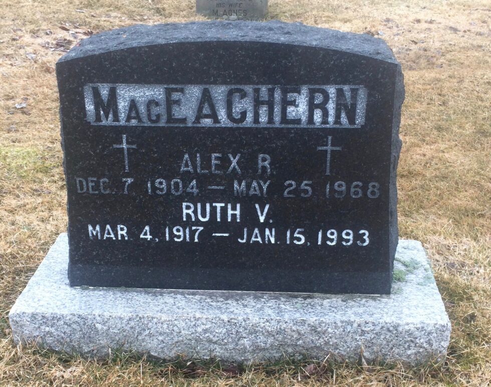 Alex R. MacEachern - Cape George Museum, Tombstones of Holy Rosary